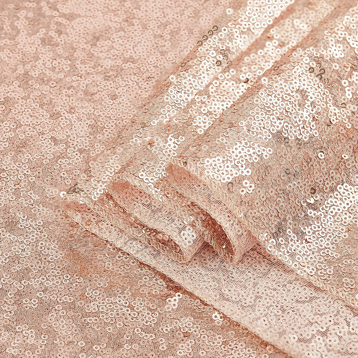 B-COOL Rose Gold Sequin Tablecloth 90x132inch Rectangle Sparkle Tablecloth Glitz Tablecloth Christmas Table Cloth Sequin Fabric Tablecloth