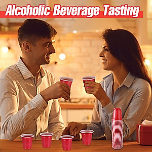 Yetene 500 Pack 2oz Red Plastic Shot Glasses Cup Disposable Shot Glasses Mini Small Disposable Plastic Red Cup for Summer Pool Water Party Snacks Samples Tasting