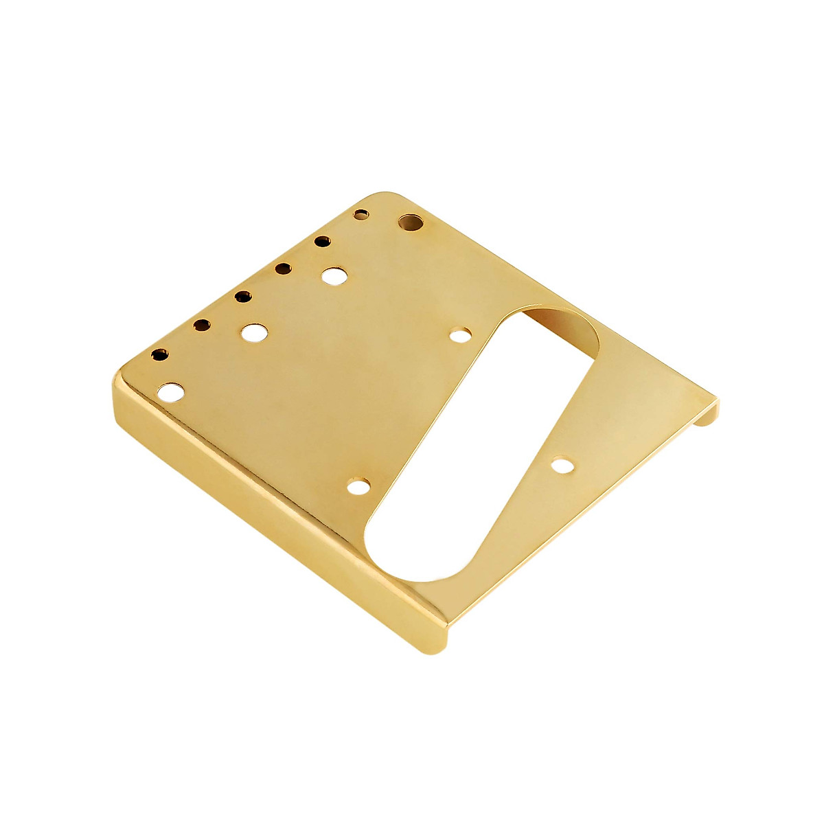 Bogart Guitar Bridge Tailpiece 3 Pcs Zinc Saddles Bridge for Vintage Tele Telecaster Style Electric Guitar Parts Top or Bottom Load Ashtray Style Gold.