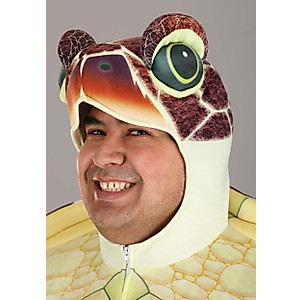 Adult Plus Size Sea Turtle Costume Unisex, Hooded Ocean Animal Halloween Bodysuit 4X Orange