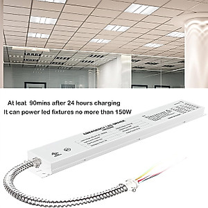 20W LED Emergency Backup Driver, Rechargeable UL Listed Backup Battery, Over 90mins Emergency Time, 120V-347VAC, for Dimmable LED troffer, Panel, Shop Light (20W, 1-Pack)