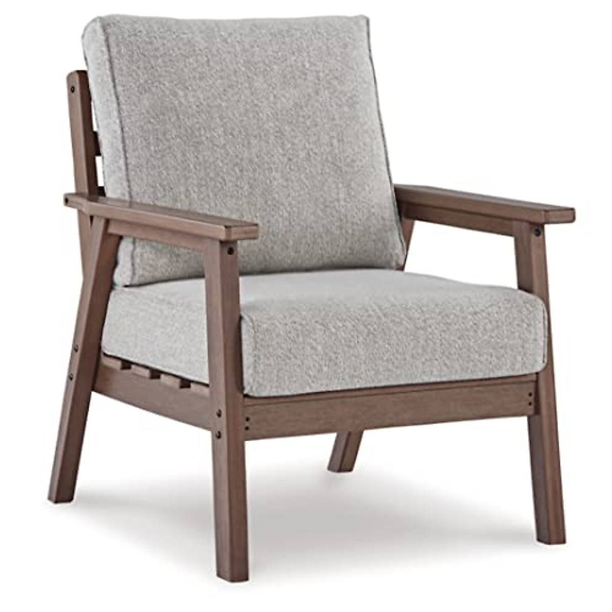 Signature Design by Ashley Emmeline Casual Outdoor Cushioned Lounge Chair, 2 Count, Dark Brown & Beige