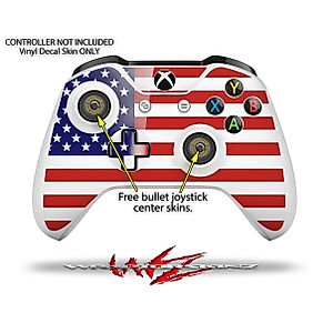 WraptorSkinz Decal Vinyl Skin Wrap Compatible with Xbox One S Console and Controllers - USA American Flag 01
