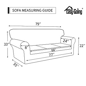 Easy-Going 2 Pieces Microfiber Stretch Sofa Slipcover – Spandex Soft Fitted Sofa Couch Cover, Washable Furniture Protector with Elastic Bottom Kids,Pet （Sofa, Dark Gray）