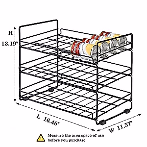SUFAUY Can Rack Organizer, Can Storage Dispenser Holds up to 72 Cans for Kitchen Cabinet or Pantry, Black