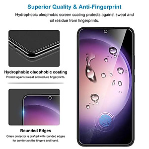 LYWHL [3+2 Pack Design for Samsung Galaxy S23 Plus 5G Screen Protector with Camera Lens Protection Tempered Glass, Support Fingerprint Unlock, Case Friendly Bubble Free [Not Fit S23 / S23 Ultra]