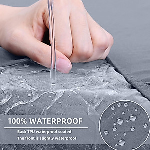 hyha Waterproof Couch Cushion Covers, Sectional Sofa Slipcovers Washable, L Shape Chaise Dog Couch Covers for Sectional Sofa, Universal Furniture Protector (1 Piece for Chaise, Grey)