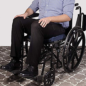 DMI Gradual Slope Seat Cushion for Coccyx, Sciatica and Tailbone Pain Used With Dining Room Chairs, Desk Chairs, Car Seats or Wheelchair Cushions, Machine Washable-Cover, 15 Inch, Navy