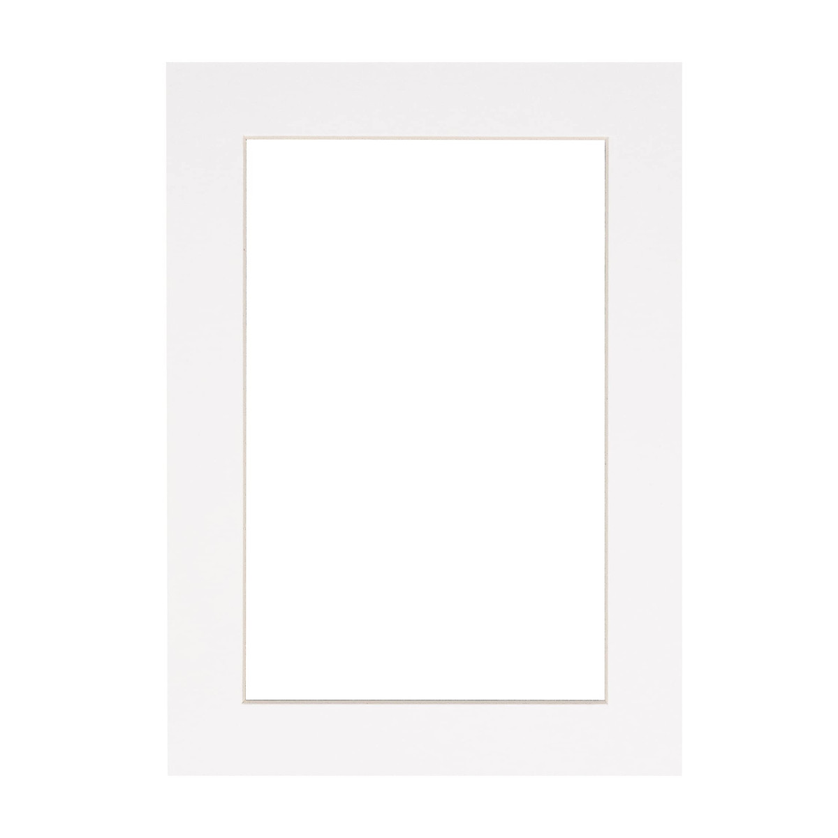 10x13 Mat Bevel Cut for 8x10 Photos - Acid Free White Precut Matboard with Backing Board and Crystal Clear, Self Seal Photo Mat Bag - for Pictures, Photos, Framing - 4-ply Thickness