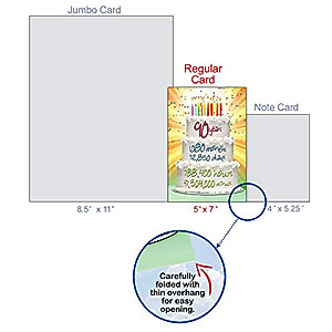 NobleWorks - 90th Milestone Happy Birthday Card - Funny Card for 90 Year Old, Senior Citizen Humor - Year Time Count 90 C9096MBG