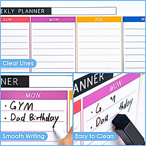 Small Weekly Dry Erase Board for Wall, ARCOBIS 12" x 16" Magnetic Calendar Whiteboard, Hanging Double-Sided White Board for Planning, Memo, to Do List, Drawing, School, Home, Office