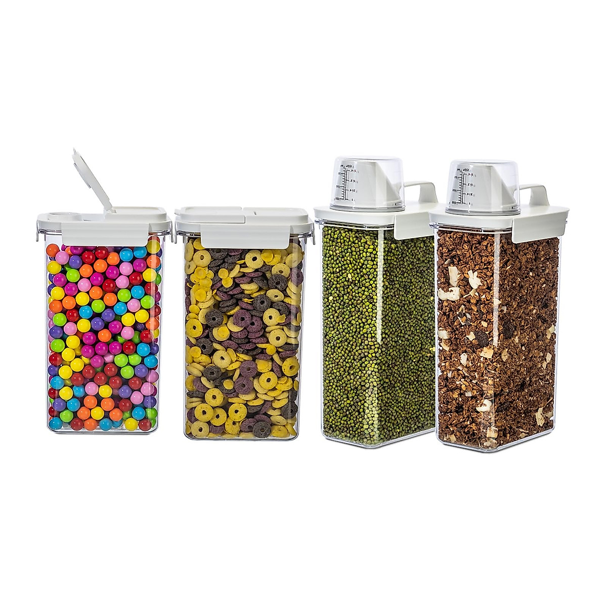 XhOSLAnd Cereal Storage Container Set, Pantry Organizer, Food Portion Containers (L-4PCS)