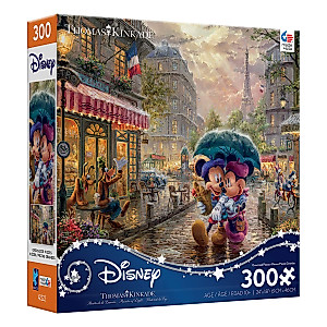 Ceaco - Thomas Kinkade - Disney Dreams Collection - Mickey and Minnie in Paris - 300 Piece Jigsaw Puzzle, 24 x 18