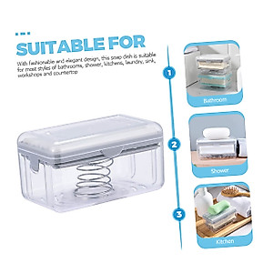 Cabilock 4pcs Soap Box Soap Tray Kitchen Soap Dispenser Foaming Soap Roller Shower Soap Holder Foaming Soap Dispenser Soap Container Soap Case Bag Plastic Portable Travel Soap Dish Holder