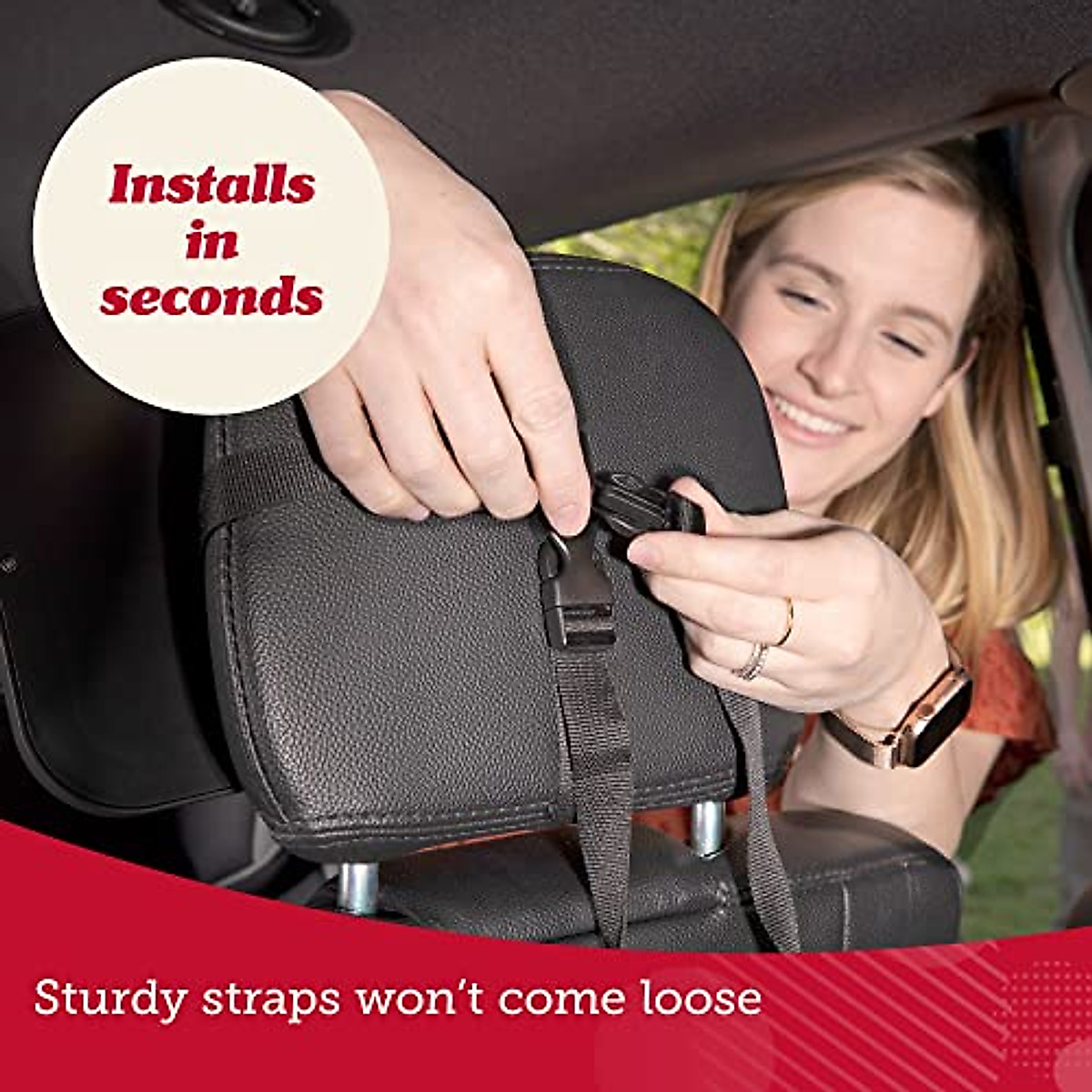 Lusso Gear Baby Backseat Mirror for Car. Largest and Most Stable Mirror with Premium Matte Finish, Crystal Clear View of Infant in Rear Facing Car Seat - Secure and Shatterproof (Tan)