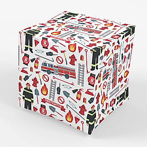 Firefighter Wrapping Paper Party Gift Wrap - Folded Flat 30 x 20 Inch - 3 Sheets