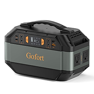 GOFORT Portable Power Station 330W 299Wh Power Supply Solar Generator Backup Battery Pack with 110V Pure Sine Wave AC Outlets USB QC 3.0 DC Port for Home Emergency Outdoor Camping RV Travel