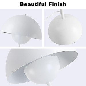 COSYLUX Modern Floor Lamp for Living Room, Industrial Tall Standing Lamp for Bedroom, Metal Shade Reflecting Light reading Floor Lamp for Office, Nursery Room, Corner(White)