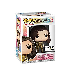 Funko Pop! Heroes: DC's Wonder Woman 1984 - Wonder Woman with Golden Armor (Metallic) Vinyl Figure, Amazon Exclusive