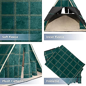 Y-DSIWX Guinea Pig House Bed, Rabbit Large Hideout, Small Animals Nest Hamster Cage Habitats Plaid Blue