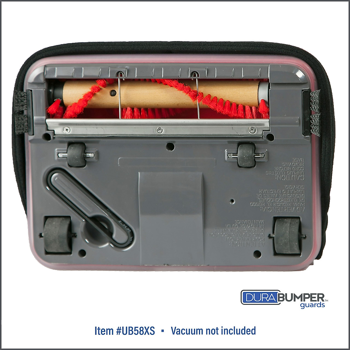 VacuBumper - Bumper Guard for Upright Vacuums - IMPORTANT - Bumper Fits Mid-size Vacuums with Front Width: 12" to 14" and Side Depth: 6.5" & Up (Item #UB58XS)