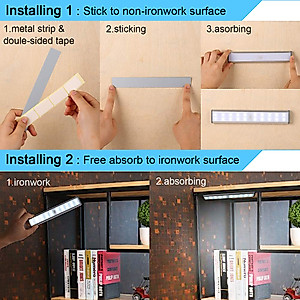Rechargeable Motion Sensor Led Lights Under Counter Closet Lighting Battery Operated Lights Kitchen 20-Led Under Cabinet Lighting Closet Light Stick On Lights Night Lights Wireless Light (3 Pack)