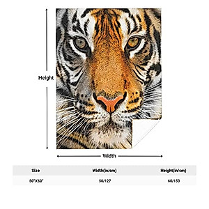 Flannel Blankets, Warm Decor Fleece Throw Blanket Soft Couch for Sofa Bed 50"X60" (Tiger)