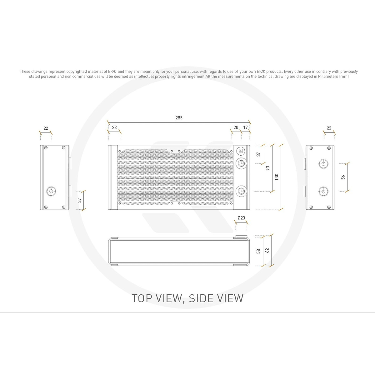 EKWB EK-Quantum Surface X240M Radiator, Dual, Black