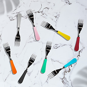 Avanchy Baby Fork Set, Stainless Steel and Silicone Spork Utensils, Toddler Baby Led Weaning Silverware Cutlery Flatware, Kids First Self Feeding 2 Pack, Green Forks