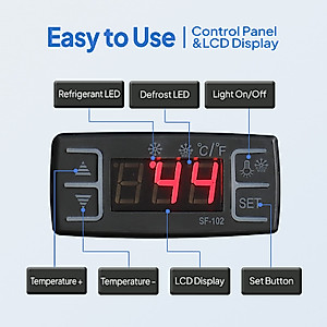 ROVSUN 3.7 Cu.Ft Refrigerated Display Case Commercial Countertop Refrigerator ETL NSF Certified, Display Refrigerator w/LED Automatic Defrosting Air-cooling Rear Sliding Door for Cafe Restaurant