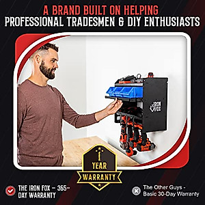 3-Tier Power Tool Organizer Wall Mount Design - Drill Holder Power Tool Storage Rack Holds Cordless Drills, Tools, Batteries, Chargers & More | Heavy Duty Drill Rack Made from Powder Coated Steel