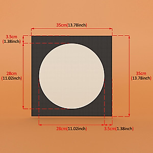 12x12 inch Black Round-Holed Square Paper Picture Frame Mat Board Photo Frame 4 Pieces of Each Pack (For 12x12 inch, Black)