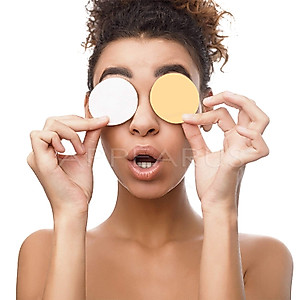 Facial Sponges - APPEARUS Compressed Natural Cellulose Face Sponge - Made in USA - Spa Sponges for Face Cleansing, Massage, Pore Exfoliating, Mask, Makeup Removal (50 Count) (Yellow)