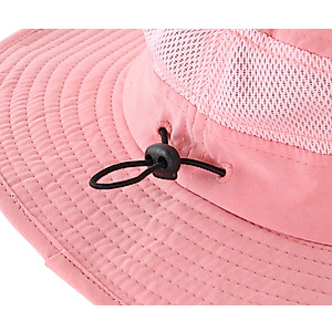 Connectyle Little Girls Sun Hat UV Protection Beach Hat for Toddler Girls Breathable Bucket Hat for Summer UPF 50+ Baby Pink