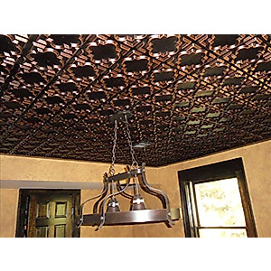 Casablanca-Faux Tin Ceiling Tile - Antique Copper 25-Pack
