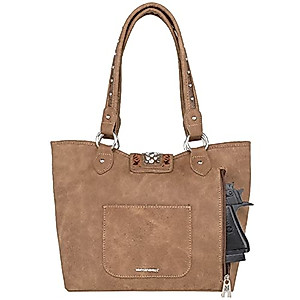 Montana West Concho Concealed Handgun Collection Tote Handbag-Black