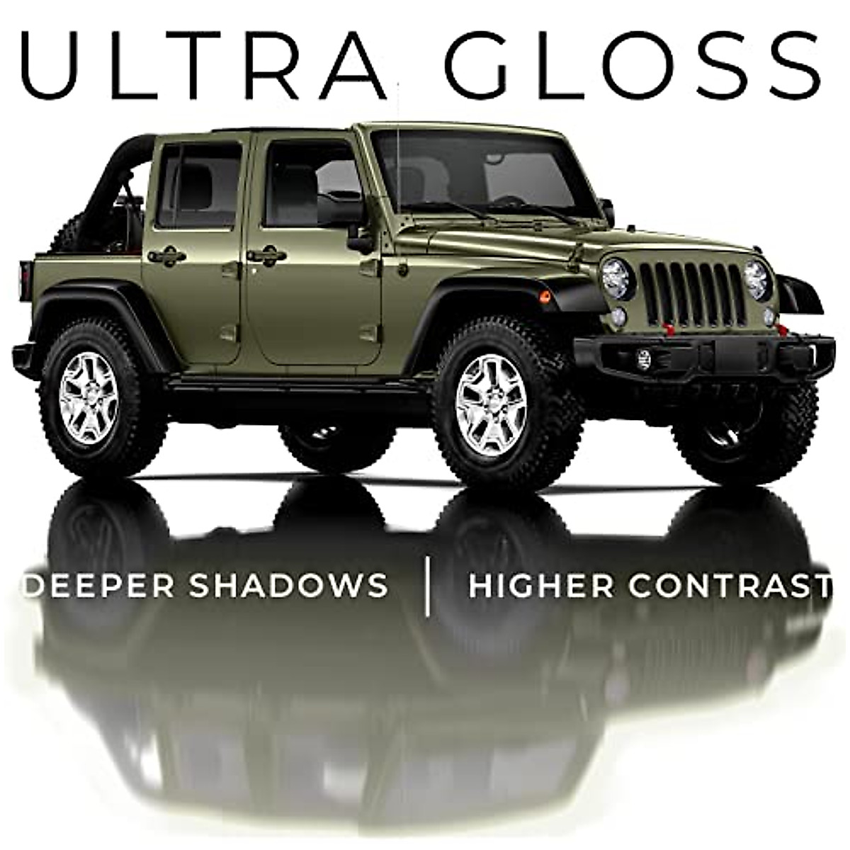 VViViD+ Ultra Gloss Combat Military Green 3ft x 5ft Vinyl Car Wrap Premium Paint Replacement Film Roll w Nano Air Release Technology, Stretchable Protective Liner