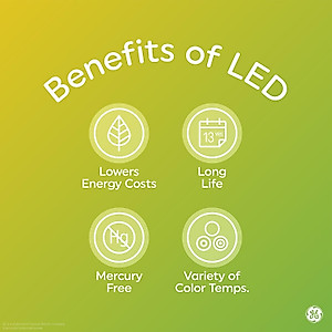 GE Classic LED 60 Watt Replacement, Soft White, A19 General Purpose Bulbs (4 Pack)