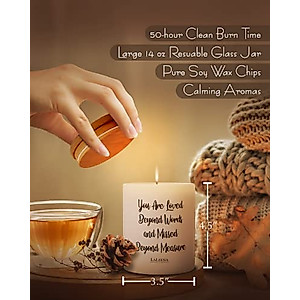 Memorial Candle - LaLeena - Sympathy Candle - Loss of Father Present - Loss of a Mother Sympathy Present - Missing a Friend - Celebration of Life (Loved Beyond Words, Vanilla)