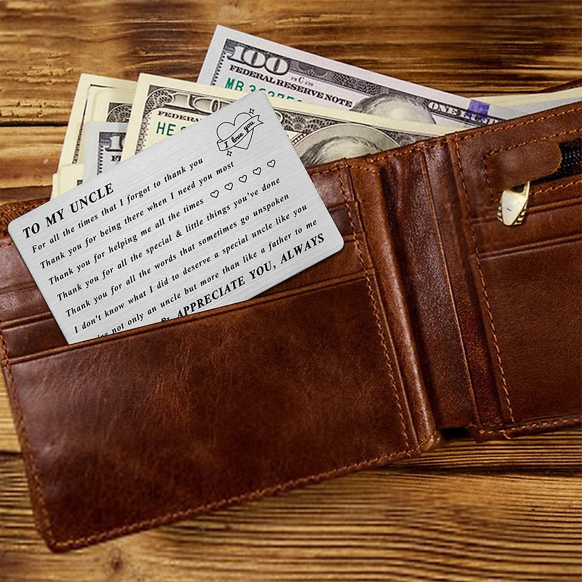 Jzxwan Uncle Father's Day Card for Men, Best Uncle Gifts, Personalized Uncle Birthday Card from Niece Nephew, Thank You Uncle Presents, Best Uncle Gift Ideas