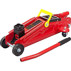 BIG RED T820014S Torin Hydraulic Trolley Service/Floor Jack with Blow Mold Carrying Storage Case, 1.5 Ton (3,000 lb) Capacity, Red