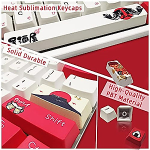 Keycaps PBT Dye Sublimation Upgrade 108 Keycap Set OEM Profile Keycaps Keyset with Puller for Cherry Mx Gateron Kailh Switch Mechanical Keyboard (Izakaya)