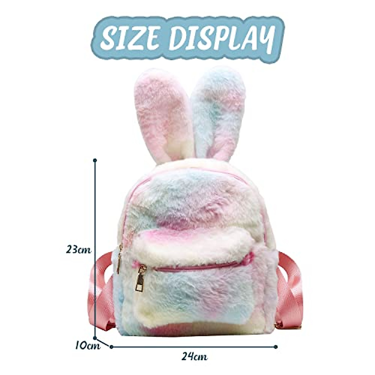 Lanpet Cute Bunny Backpacks for Girls , Women Cute Rabbit Ears Backpack Fluffy Shoulder Bag School Bag Satchel