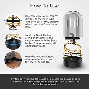 Aestoria Orbit Watch Winder - Single Watch Winders for Automatic Watches and Mechanical Watch Winder for Rolex Watch Winder Box Gyro Gyroscope Clear Transparent