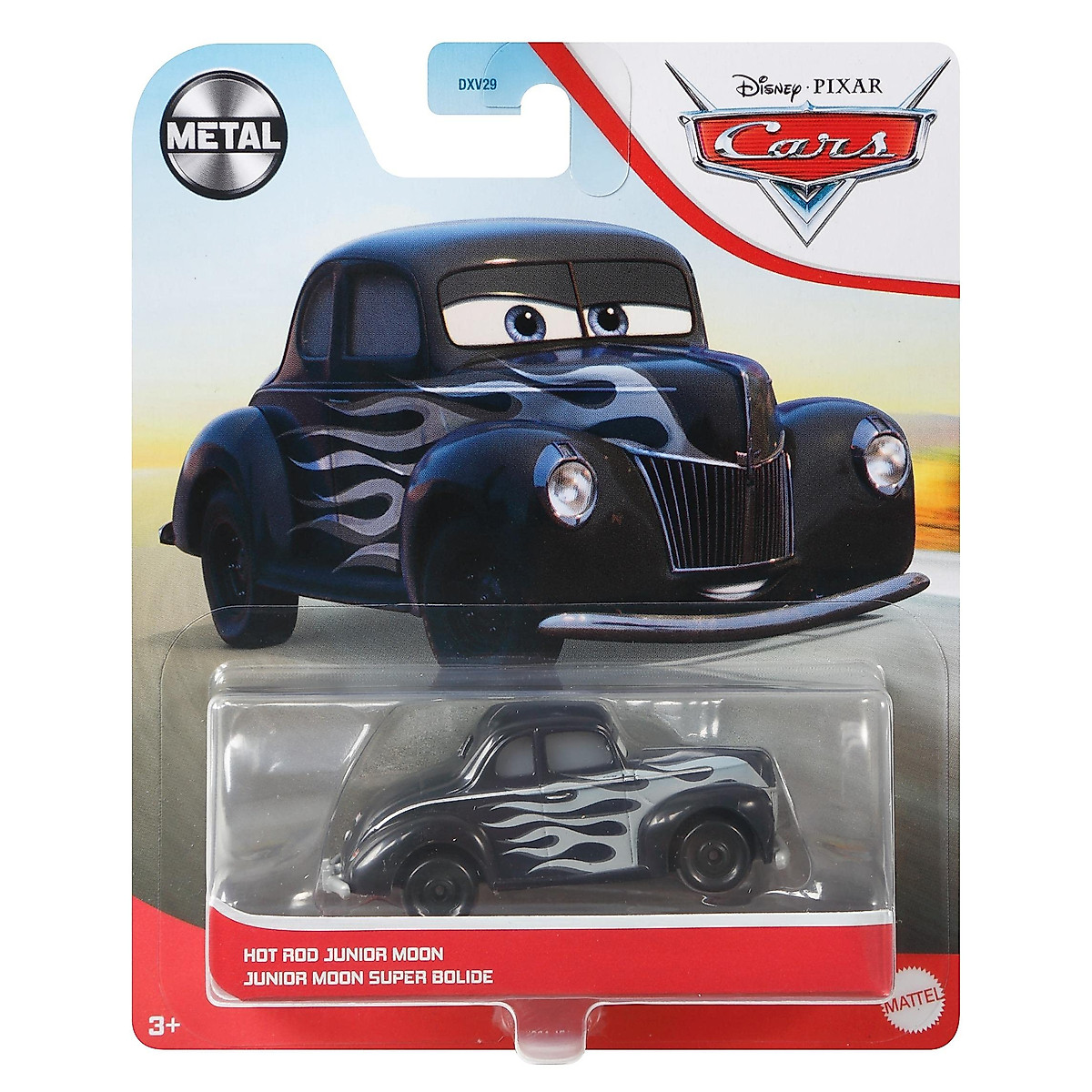 Disney Cars Toys Hot Rod Junior Moon, Miniature, Collectible Racecar Automobile Toys Based on Cars Movies, for Kids Age 3 and Older, Multicolor