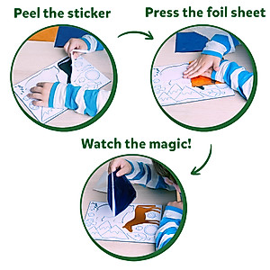 Skillmatics Art & Craft Activity - Foil Fun Animals, No Mess Art for Kids, Craft Kits & Supplies, DIY Creative Activity, Gifts for Boys & Girls Ages 4, 5, 6, 7, 8, 9, Travel Toys