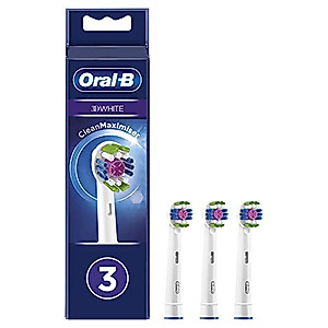 Oral-B Clean Maximiser Electric Toothbrush Heads, 3D White, Whitening Action, Pack of 3, Pack for Letterhole, White