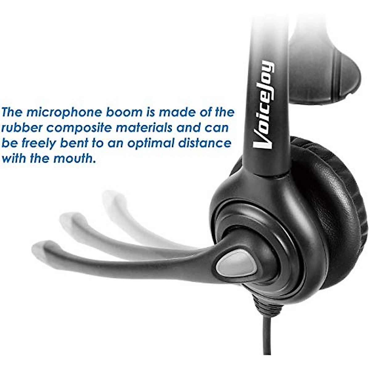 VoiceJoy Monaural Headset with Noise Cancelling Microphone with QD (Quick Disconnect),Compatible and Plantronics QD Quick Disconnect Connector