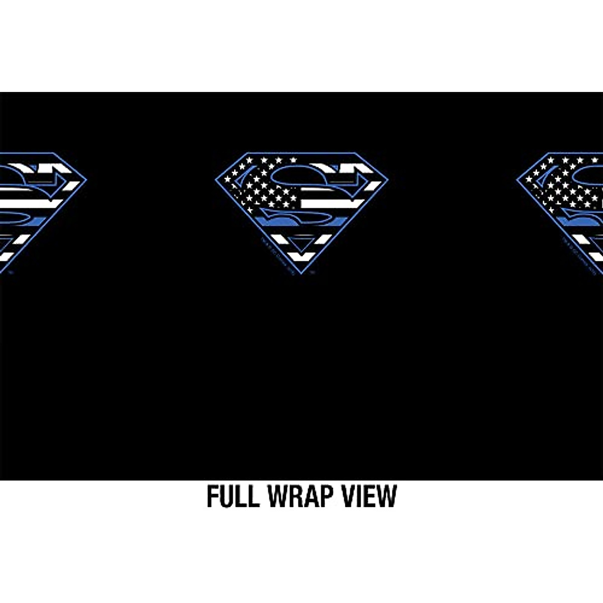 Superman OFFICIAL Superman Thin Blue Line Flag Shield Logo Pattern 18 oz Insulated Water Bottle, Leak Resistant, Vacuum Insulated Stainless Steel with 2-in-1 Loop Cap