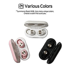 Summonerbuds NABI Black Bluetooth 5.0 True Wireless Earbuds IPX5 Waterproof, in-Ear Earphones with Microphone, Wireless Chargable